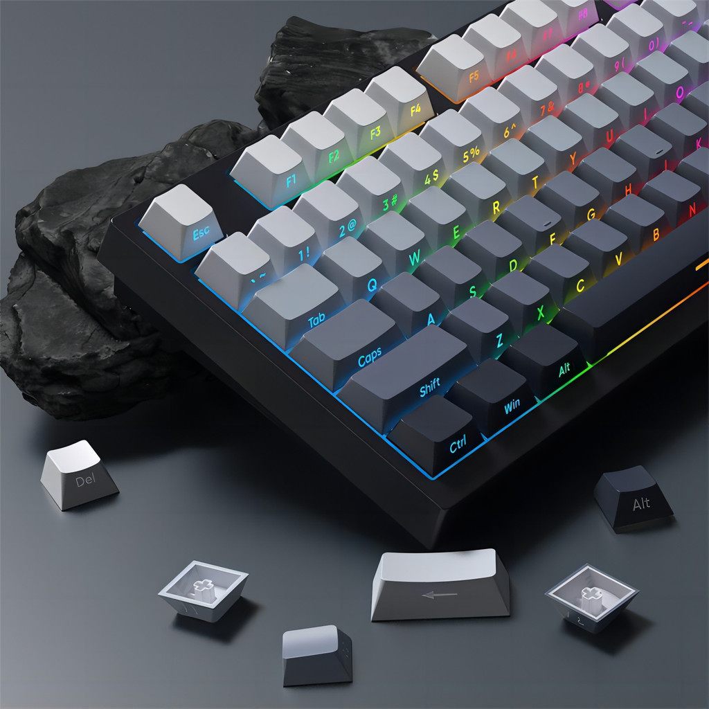 Side Print Shine Through Keycap Set 133 Keys Cherry Profile Double Shot ...