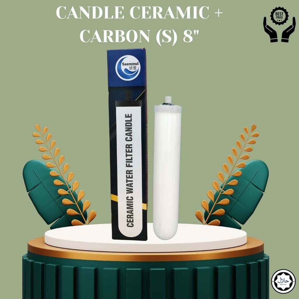 Standard 8-Inch Ceramic Water Filter Candle with 0.9 Micron Filtration ...