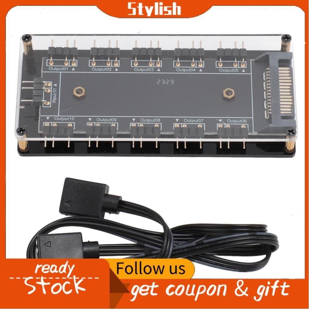 Stylish365 ARGB Hub Plug and Play RGB Splitter 5V 3pin 10 Way Easy To ...