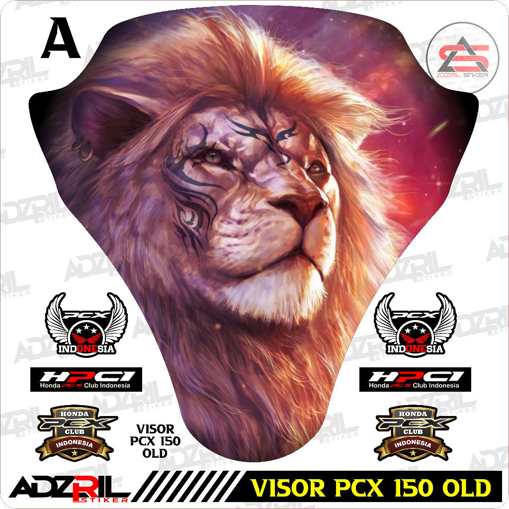 Honda pcx 150 old Winshield visor Sticker Lion Image/Cool Winshield ...