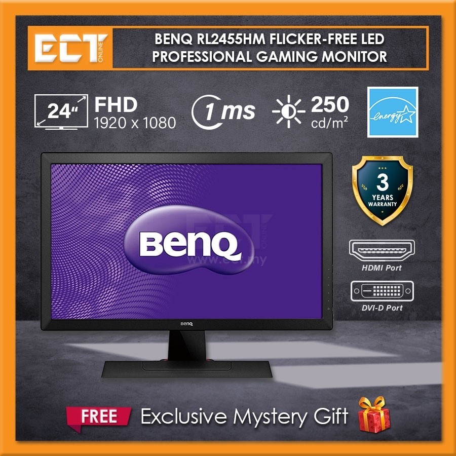 BenQ RL2455HM 24" Full HD Flicker Free LED Professional Gaming Monitor ...
