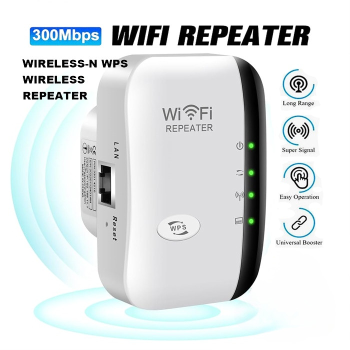 WiFi Extender, 300Mbps WiFi Booster Range Extender, Internet Signal ...