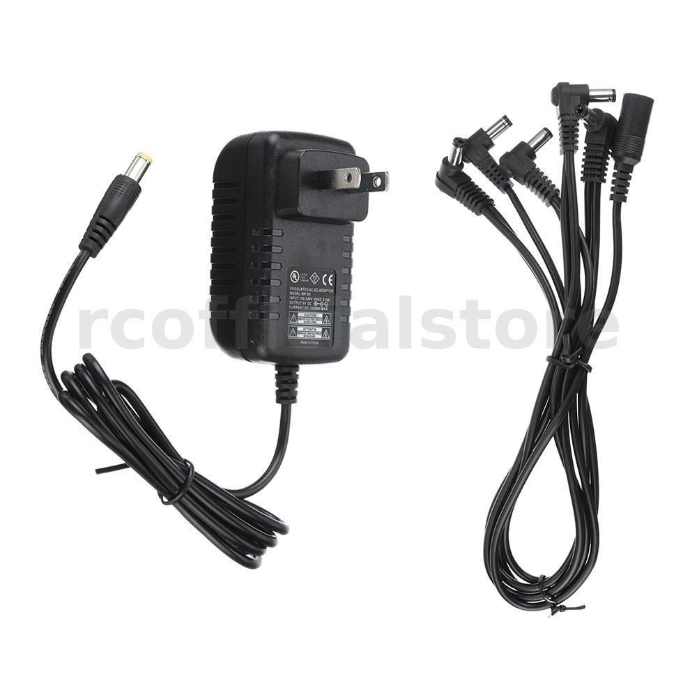 Mosky DC 9V 1A Guitar Pedal Power Supply Adapter Tip Negative with 5 ...