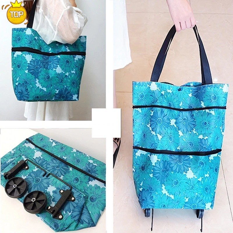(labag)Folding Wheel Bag Supermarket Folding Tug Portable Shopping Bag ...