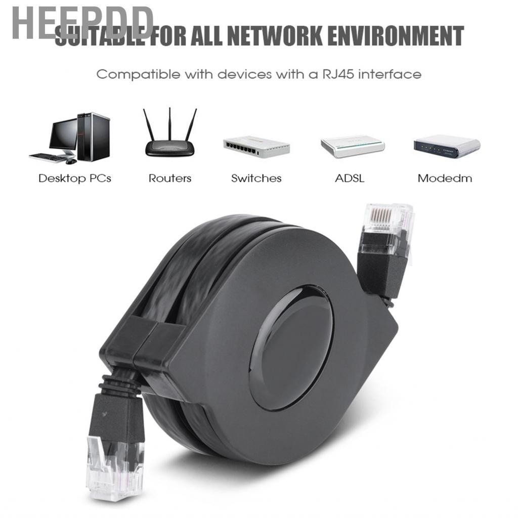 HEEPDD Flat CAT6 RJ45 Patch Ethernet LAN Retractable Cable Cord 1/2m ...