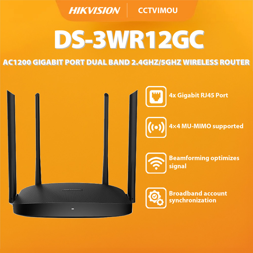 Hikvision DS-3WR12GC AC1200 GIGABIT PORT DUAL BAND 2.4GHZ/5GHZ WIRELESS ...
