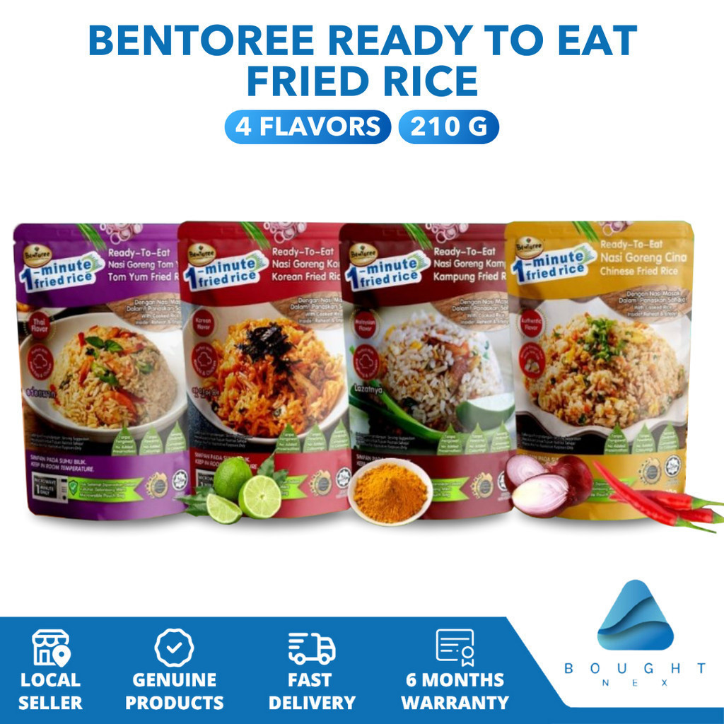 Bentoree Ready To Eat Fried Rice 210g Nasi Goreng Tomyum/Kampung/Korea ...