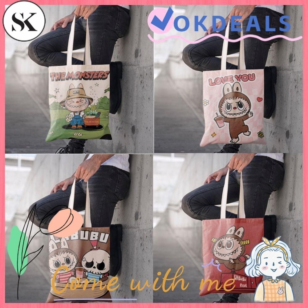 SK Labubu Shoulder Bag, Cotton Large Capacity Labubu Bags, Casual ...
