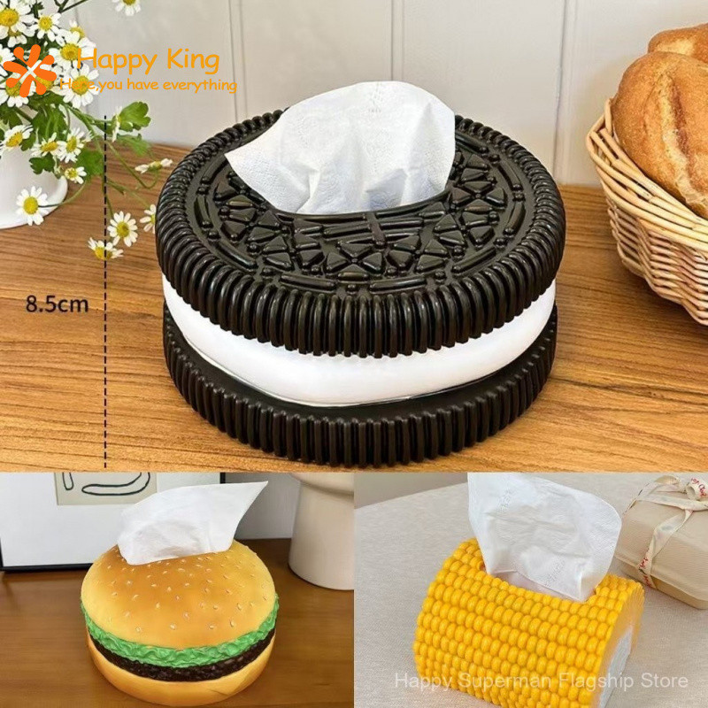 Simulation Oreo Biscuit Tissue Box Creative Burger Paper Box Unique ...