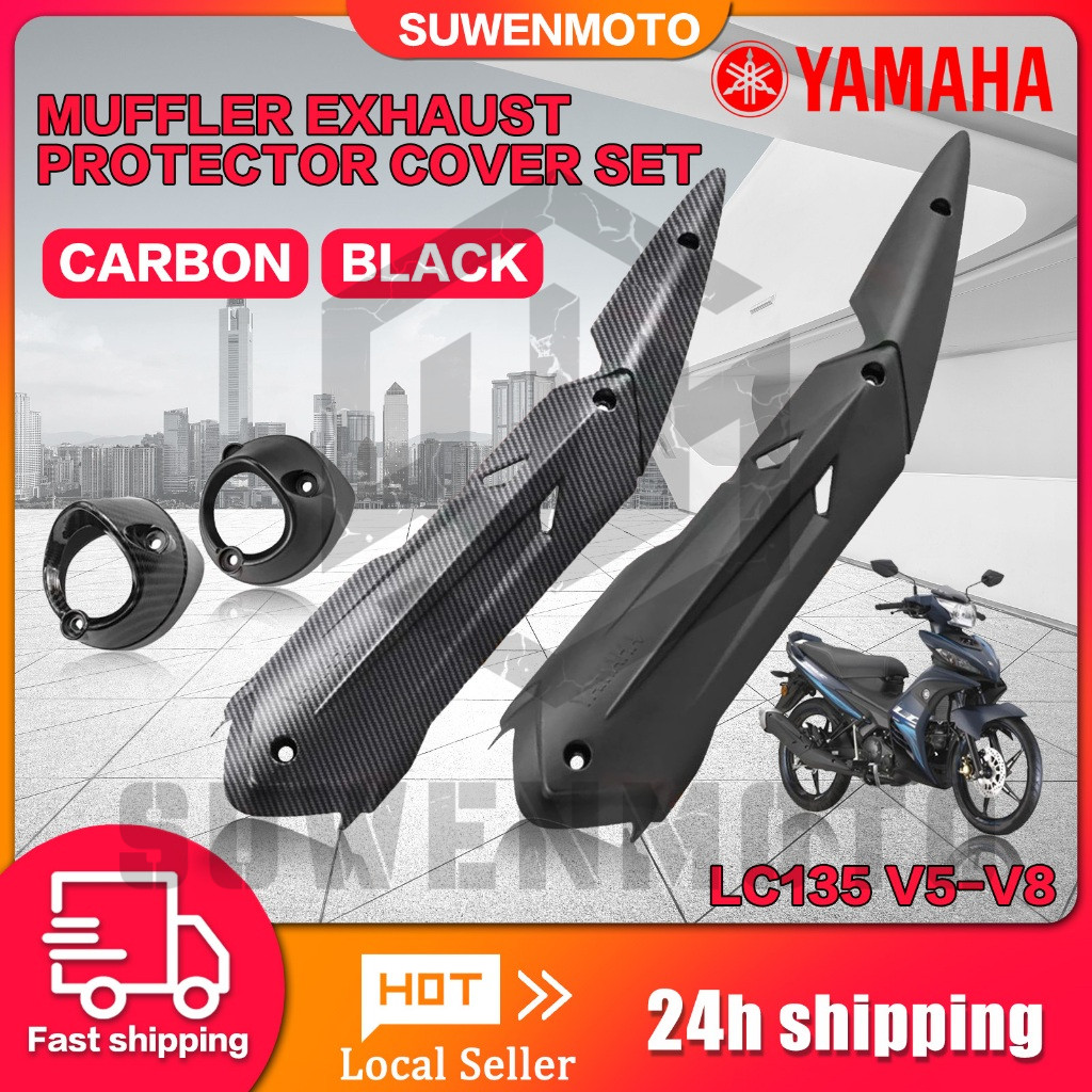 YAMAHA LC135 V5 V6 V7 V8 EXHAUST MUFFLER PROTECTOR END CAP COVER SET ...
