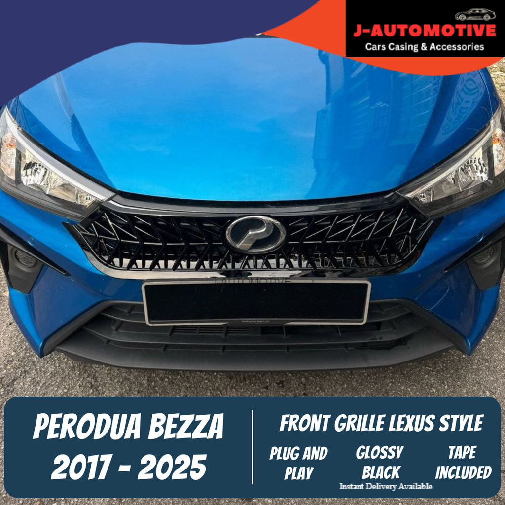 Perodua Bezza FL 2017 - 2025 Front Grille Cover Glossy Black LEXUS ...