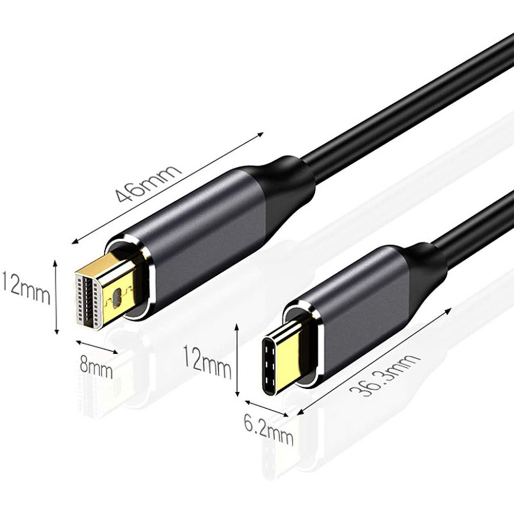 Type C To Mini Displayport Cable 4K 60Hz USB-C Laptop/Tablet To Mini ...