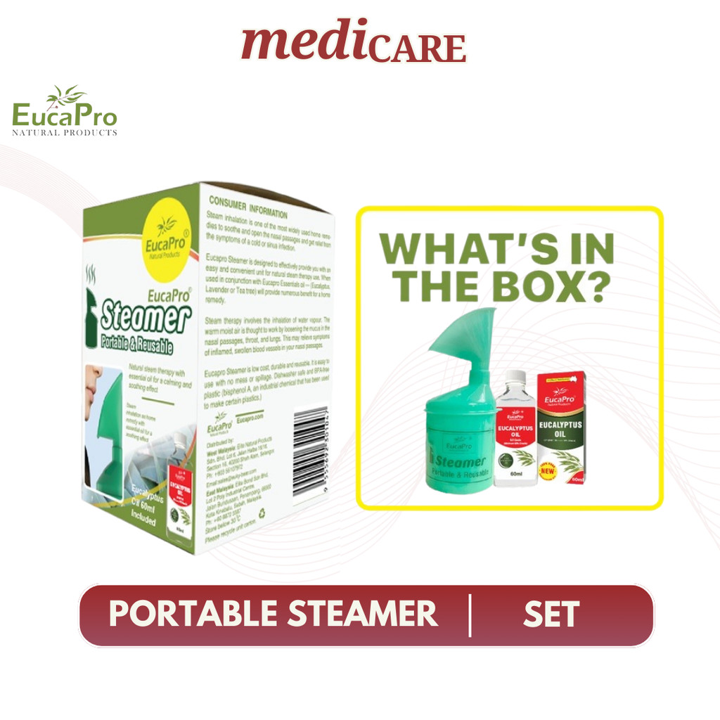 [VALUE PACK] EUCAPRO Eucalyptus Oil 60ML With Steam Inhaler Casing (1 ...