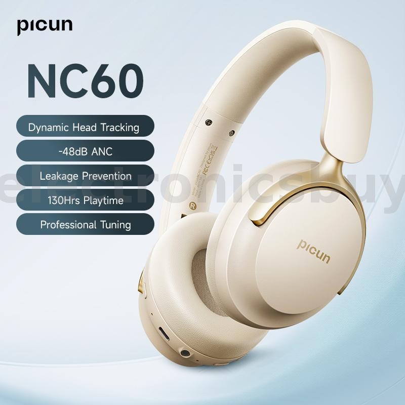 PICUN NC60 Wireless bluetooth 5.4 Headset ANC Gaming Headphone -48dB ...