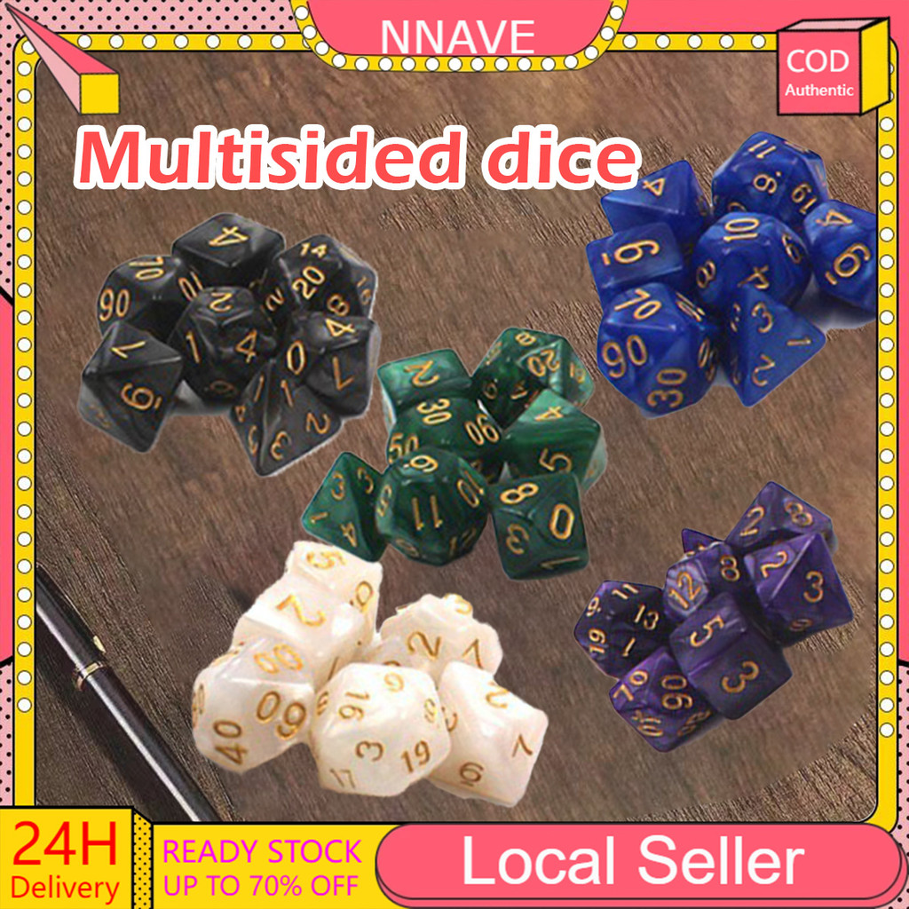 7PCS/Bag Marble Dice Set Dungeons and Dragons Game Dice Game ...