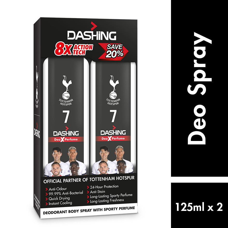 DASHING Tottenham Deodorant Spray 7 125mlx2 | Shopee Malaysia