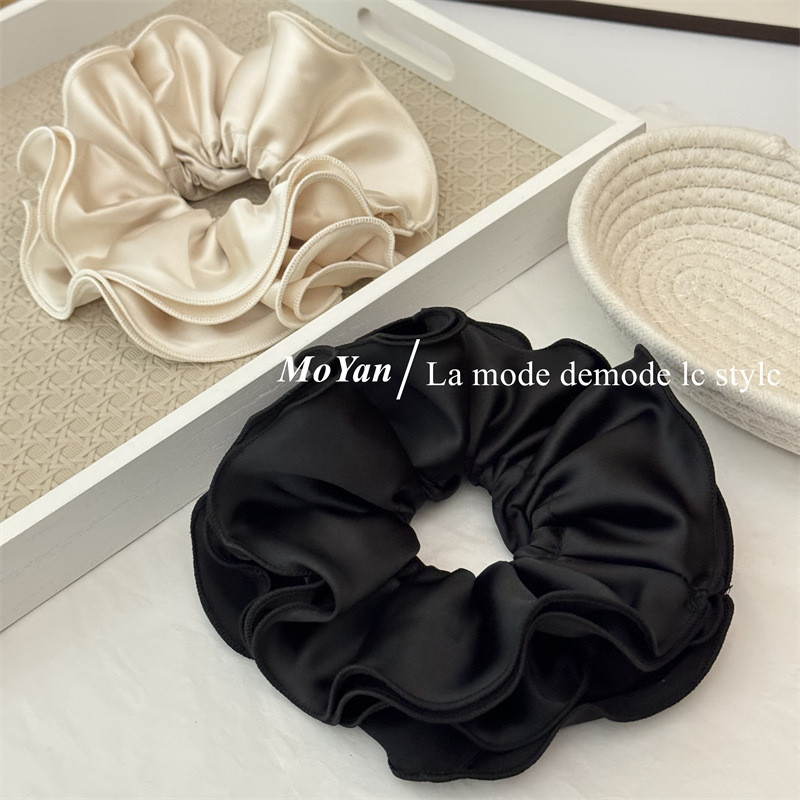 Satin pleated large intestine hair band fungus edge | Shopee Malaysia