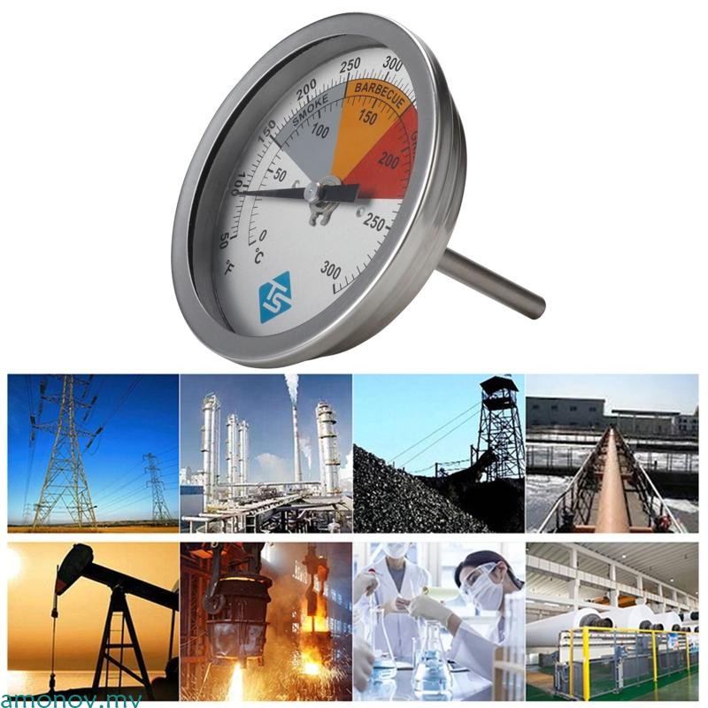 amonoy Portable BBQ Grill Dial Face Smoker Barbecue Grill Temperature Gauge | Shopee Malaysia