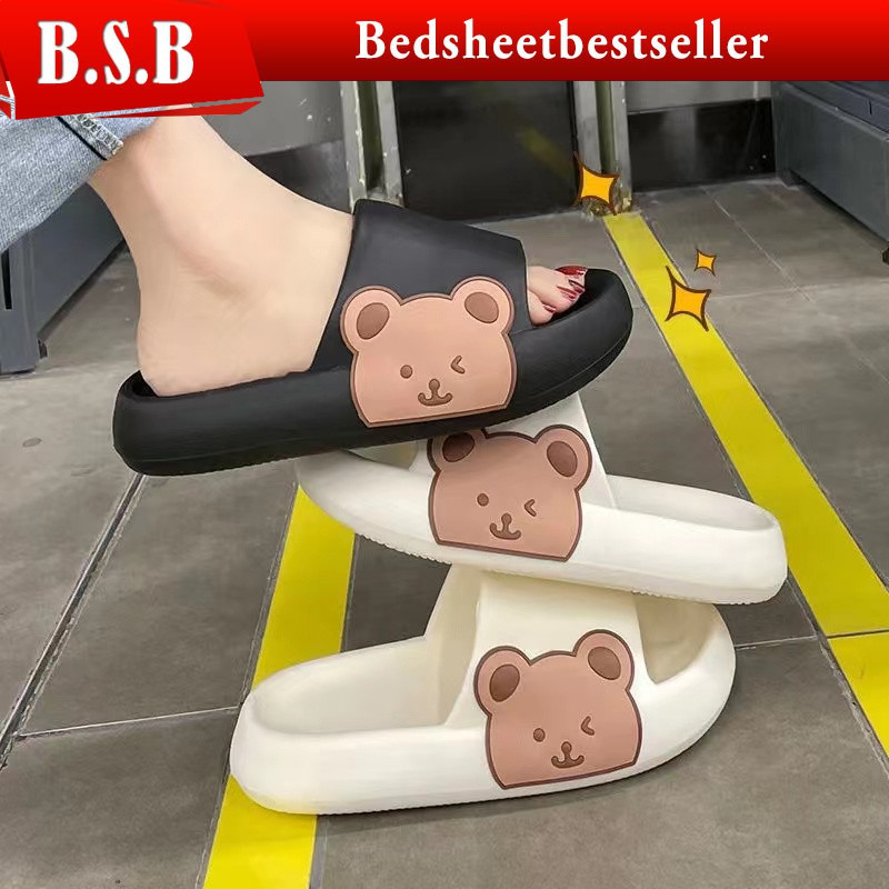 B.S.B Cute Cartoon Bear Wanita Selipar Women Slipper Kasut Perempuan ...
