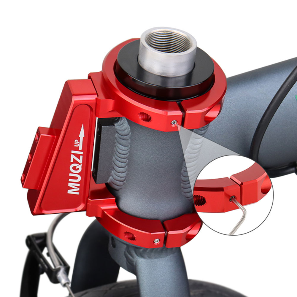 Folding Bicycle Front Bag Carrier Mount Adapter Adjustable Clamp Ring ...