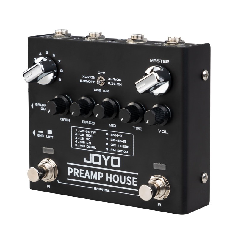 JOYO R-15 Preamp House Guitar Pedal 18 Tones Dual Channel Distortion Clean Electric Acoustic ...