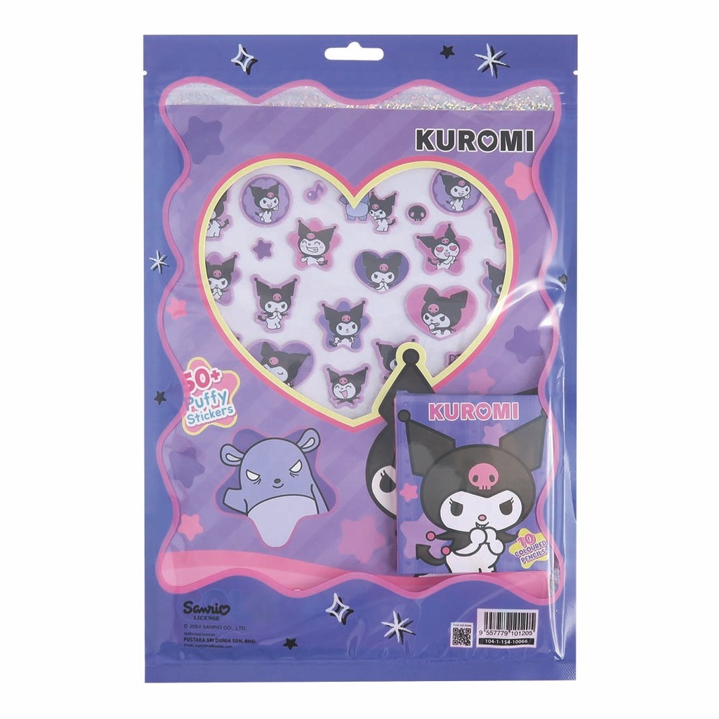 Kuromi Colouring Pad With Puffy Sticker In Set(10066) | Shopee Malaysia
