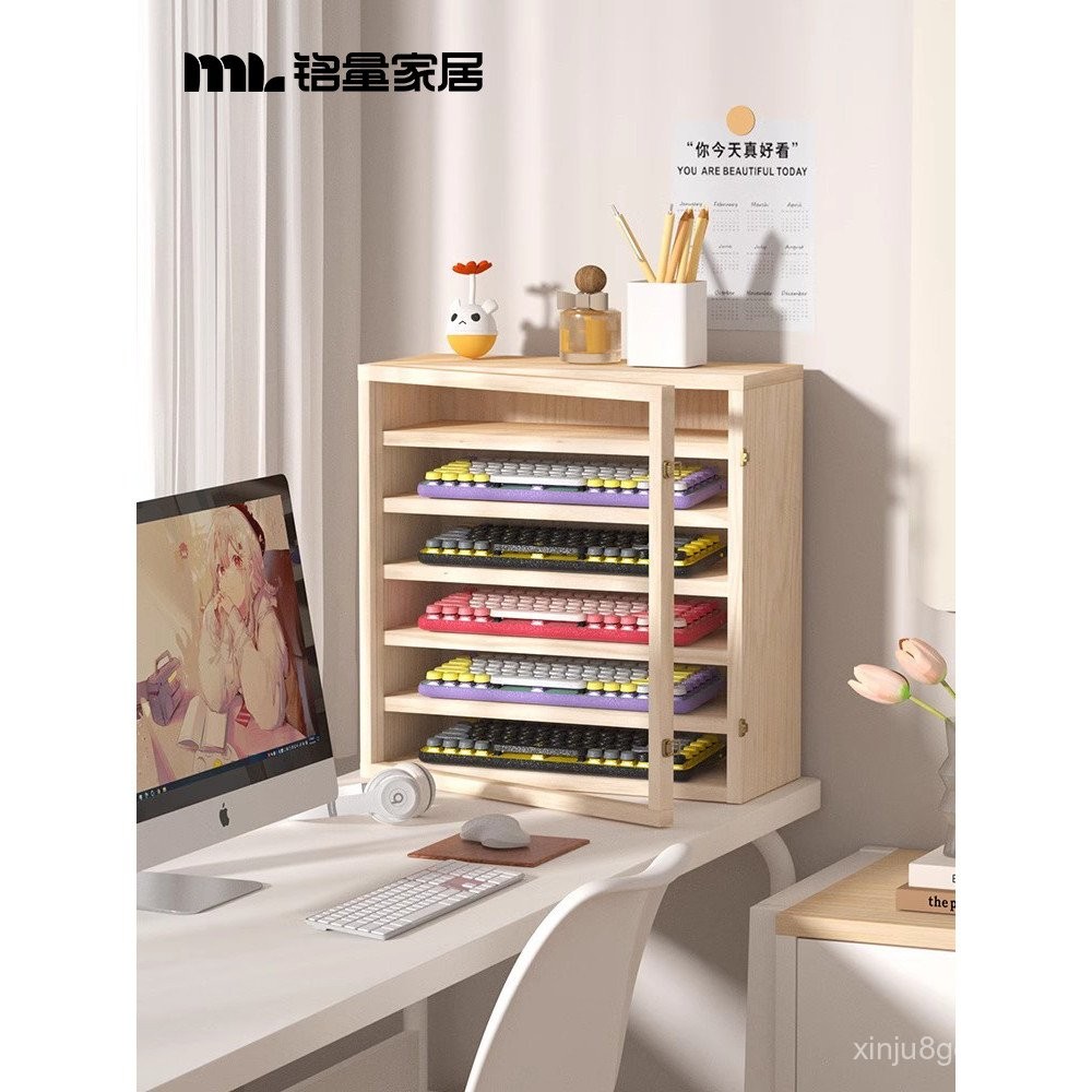 Keyboard Storage Rack Anti-dust Display Rack Solid Wood Desktop File ...