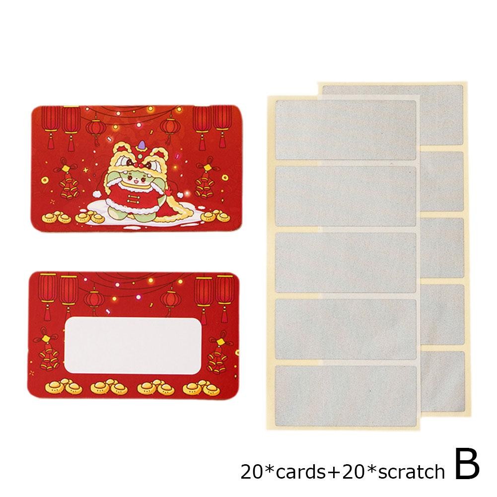 New Year Scratch Card Reward Card Diy Handwritten Fun Wish Card Scratch ...