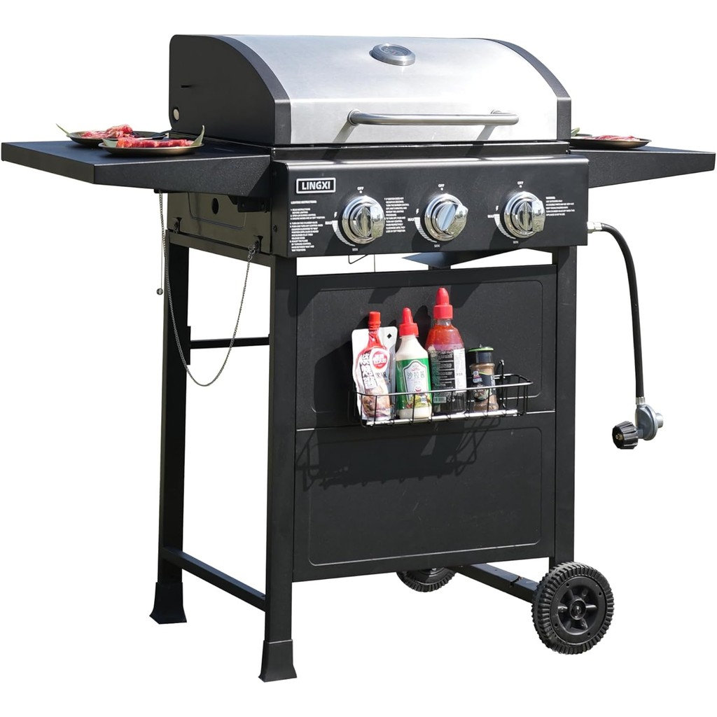 Barbecue Grill 3 Stove Propane Grill, Gas Barbecue Stove with Front ...