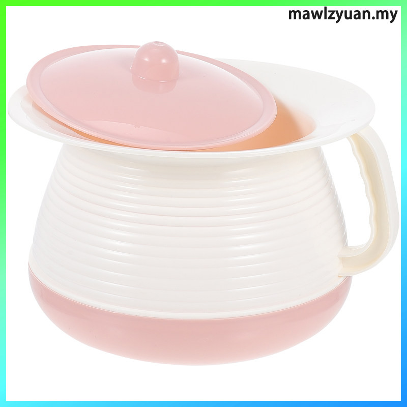 Urine Chamber Pot Spittoon Urinal with Lid Toilet Bowl Elderly Covered ...