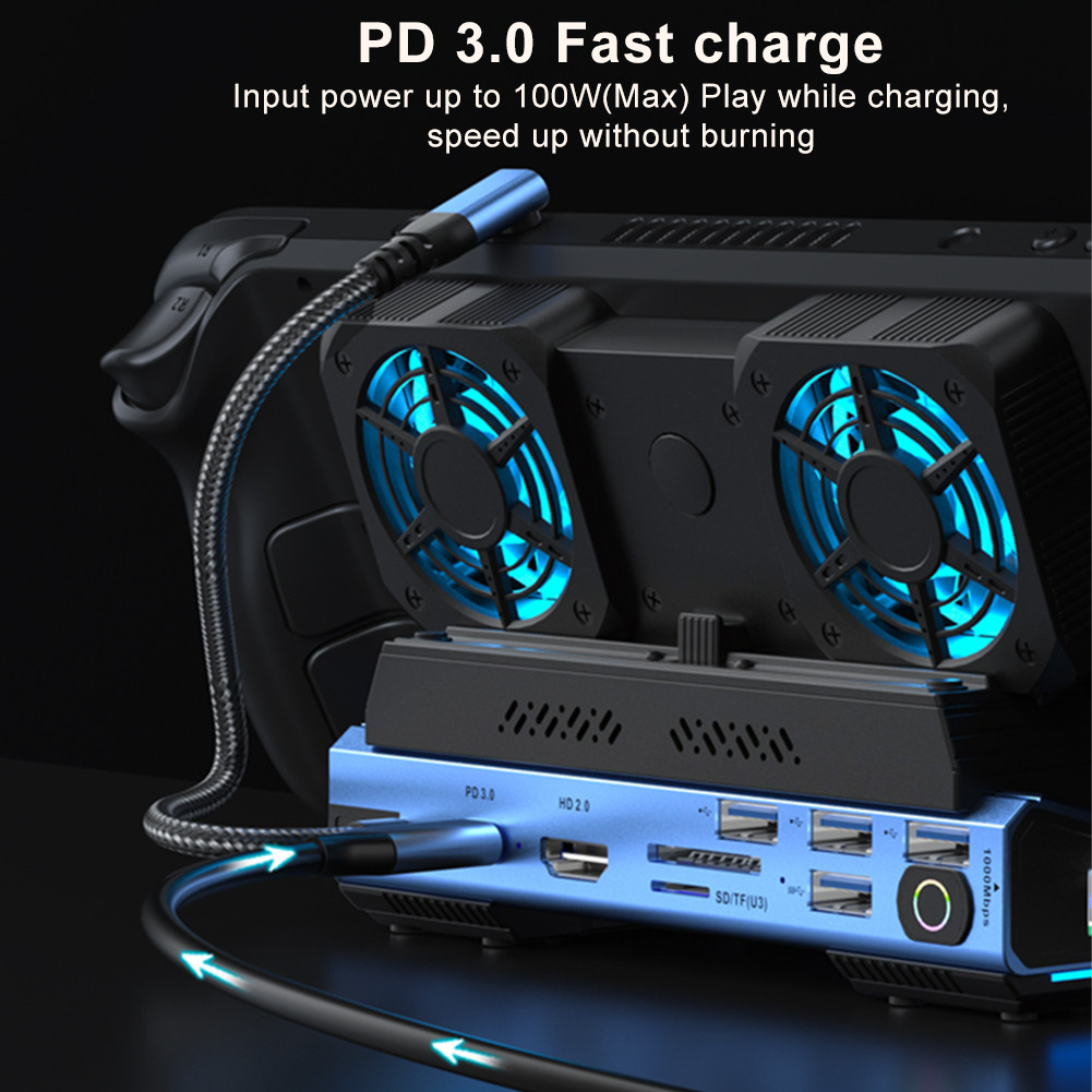 Docking Station Dual Cooling Fan 4K@60Hz for Steam Deck OLED & ROG X ...