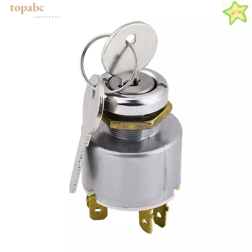TOPABC 12V Ignition Switch, Universal W/2 Key Ignition Starter Switch ...