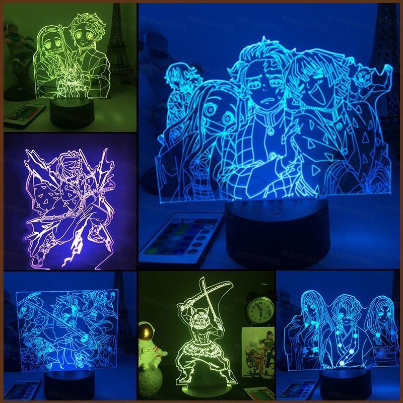 SQ2 Demon Slayer Night Light LED Remote Anime Model Lamp USB Lighting ...