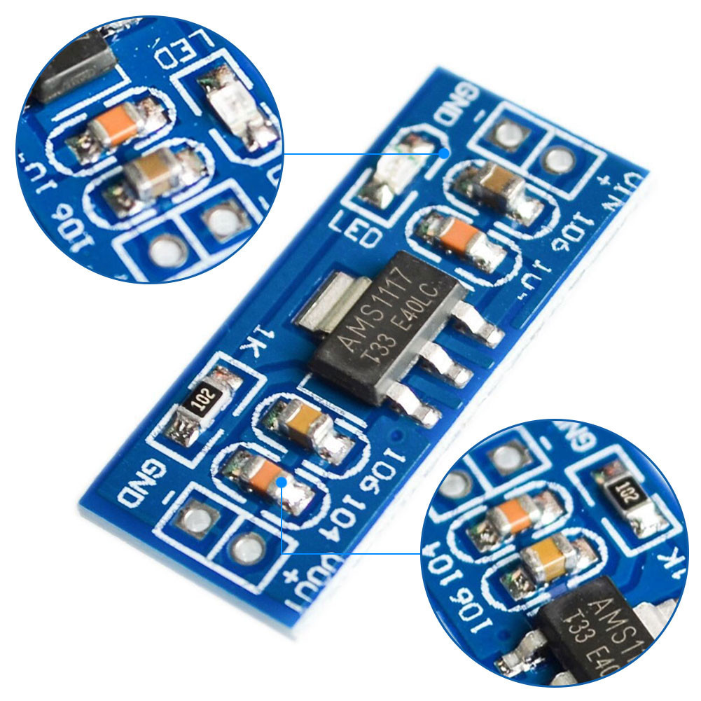 AMS1117 Power Supply Module 4 Pin Step-Down Linear Voltage Regulator ...