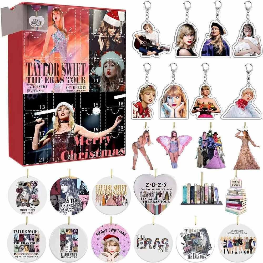 Christmas 24 Days Countdown Advent Calendar Taylor Swift Keychain Blind ...