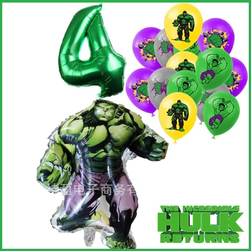 The Incredible Hulk Balloon Set Marvel series Children's Birthday Party ...