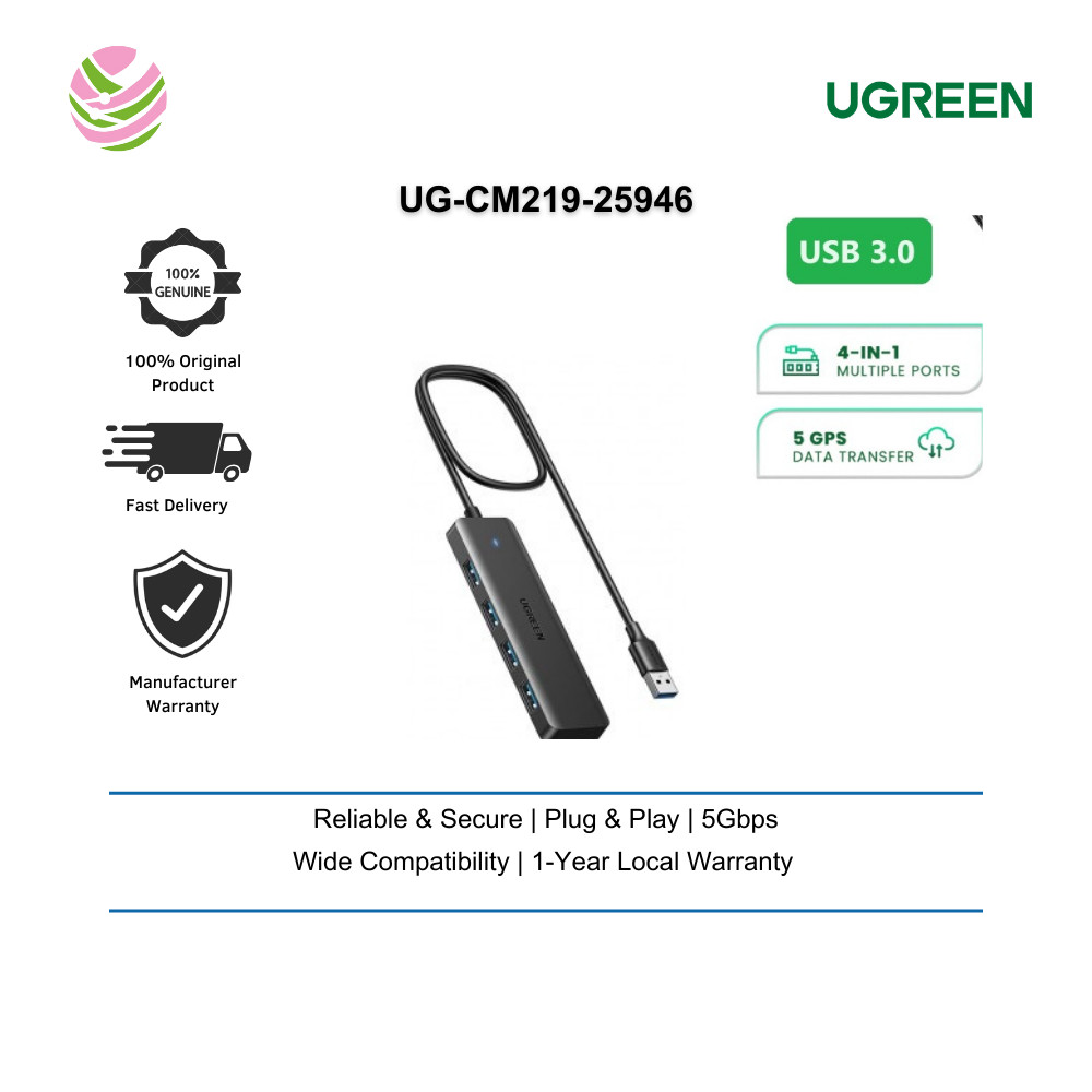 UGREEN ADAPTER CM219 USB HUB 3.0 4 PORTS USB A SPLITTER USB EXPANDER ...