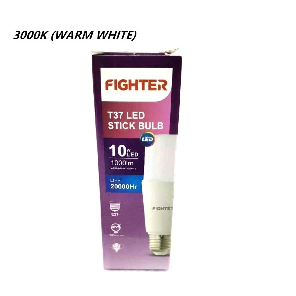 FIGHTER E27 10W LED Stick Bulb (3000K-Warm White) | Shopee Malaysia
