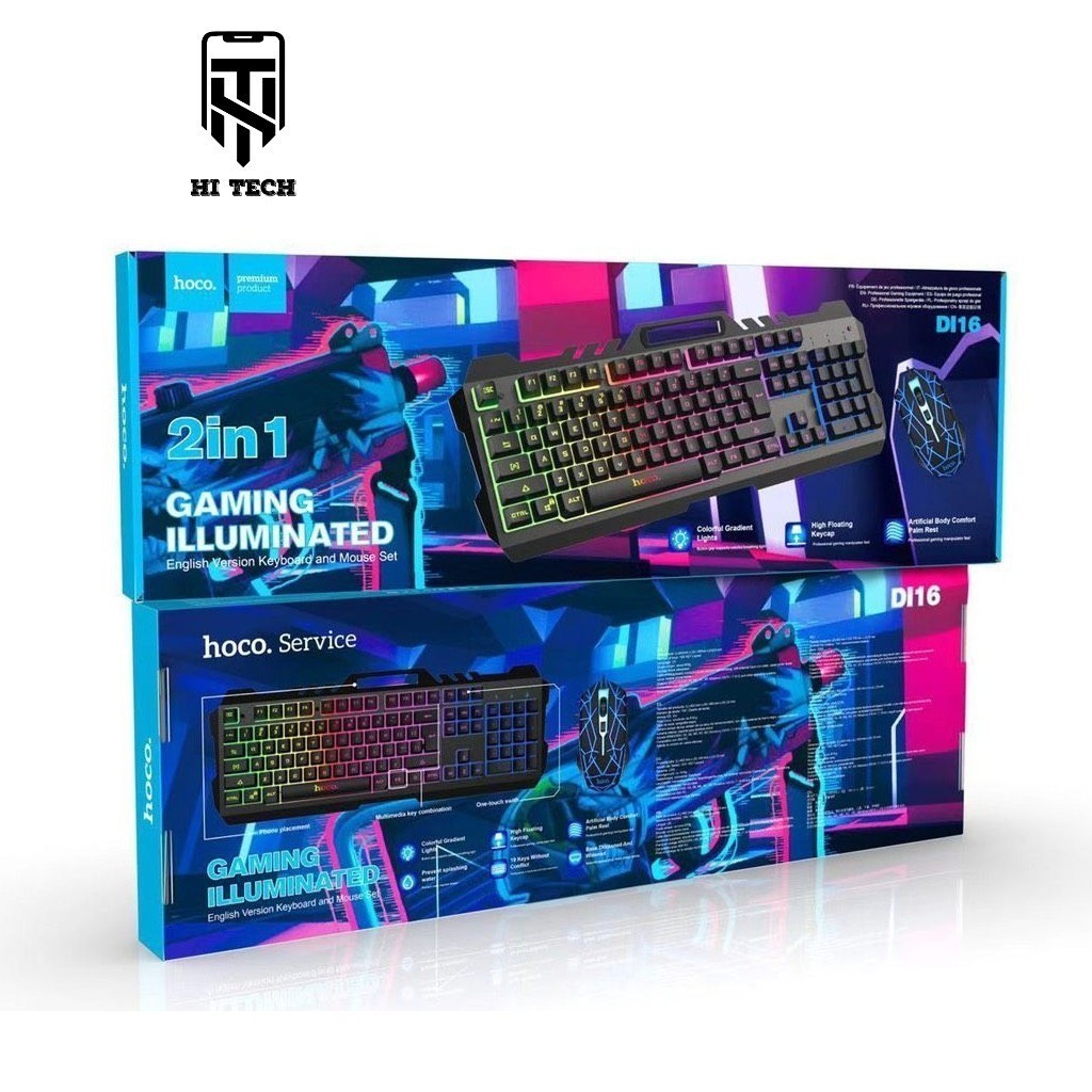 Hoco DI16 Gaming Combo, includes 1600 DPI mechanical keyboard and mouse ...