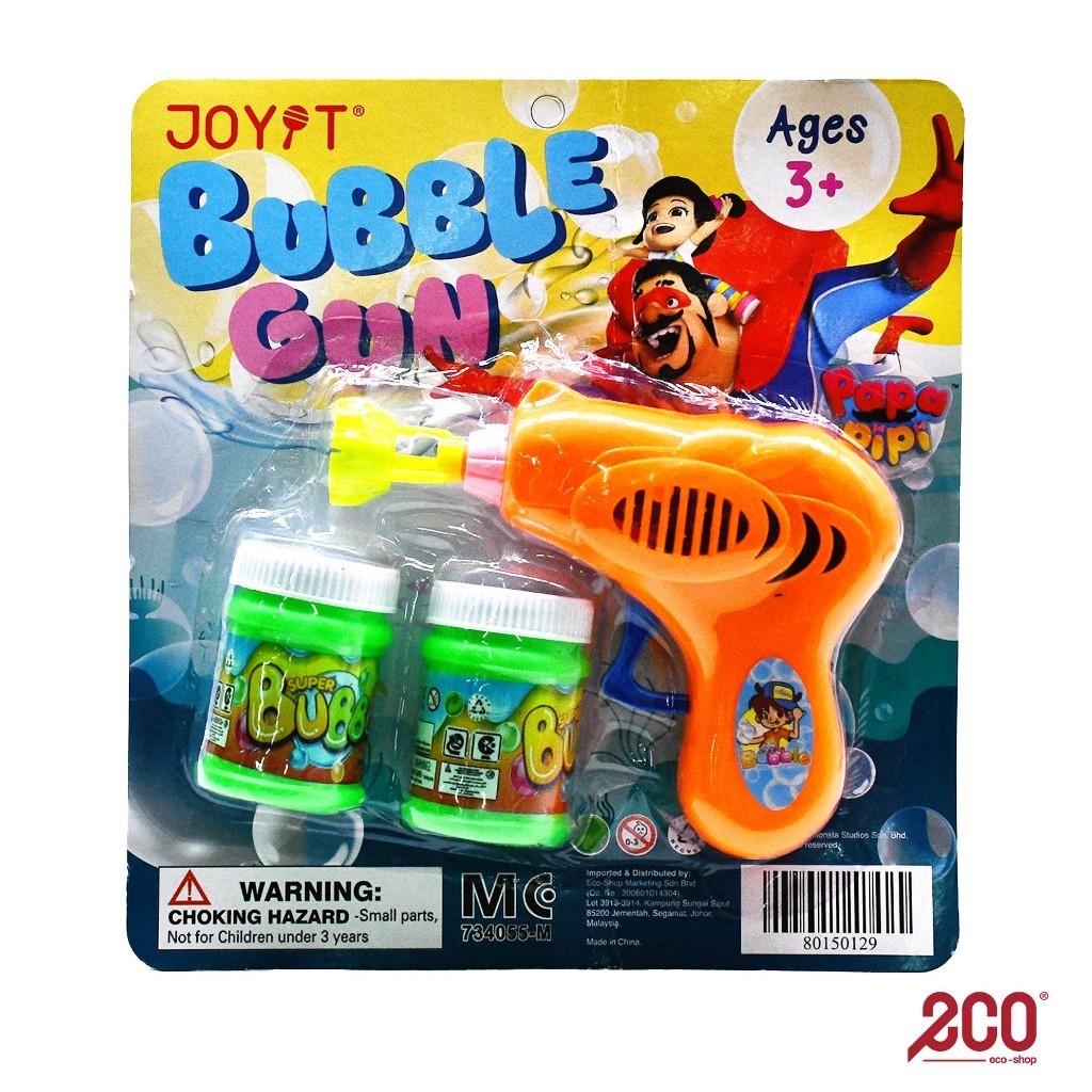 Joyit Bubble Toy Gun + 2 Bottles Bubble Refill Solution - Papa Pipi ...