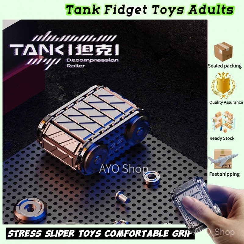 Tank Fidget Toys Adults-Metal Fidget Roller Relief Stress Slider Toys ...