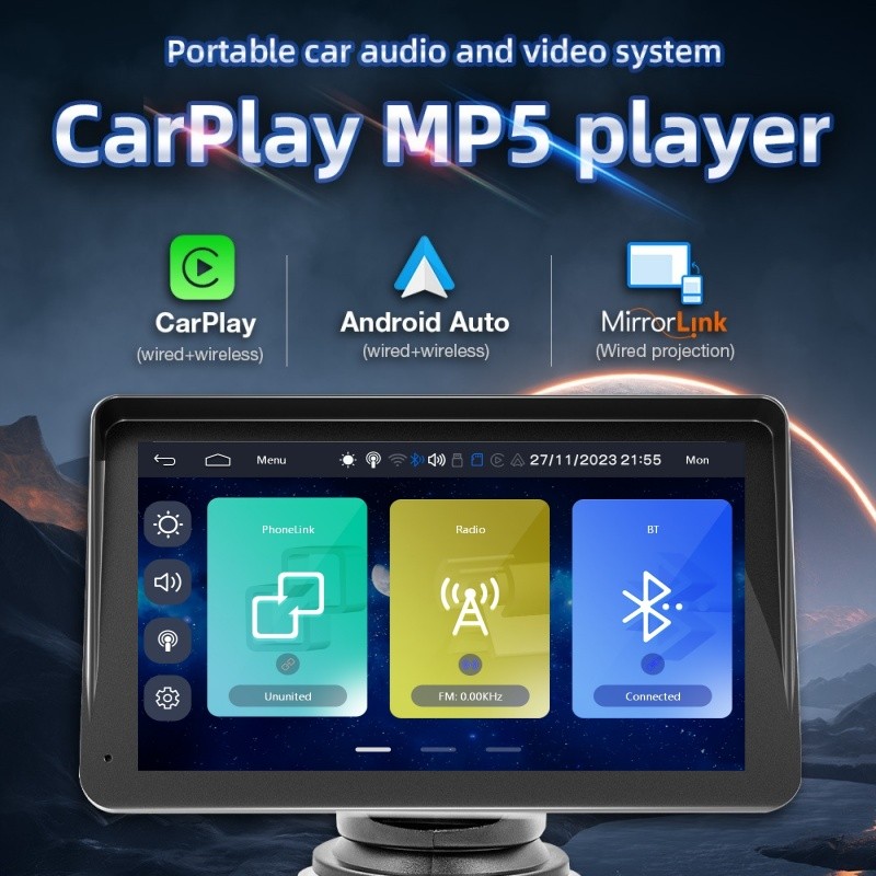 23cm Portable Car MP5 Host Wireless carplay Mobile Phone ...