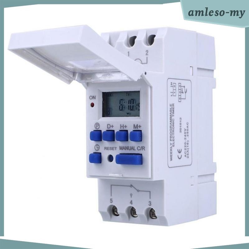 [amlesoMY] 220V Digital Timer Time Switch Relay 16A, Digital Electronic Timer Switch With And ...