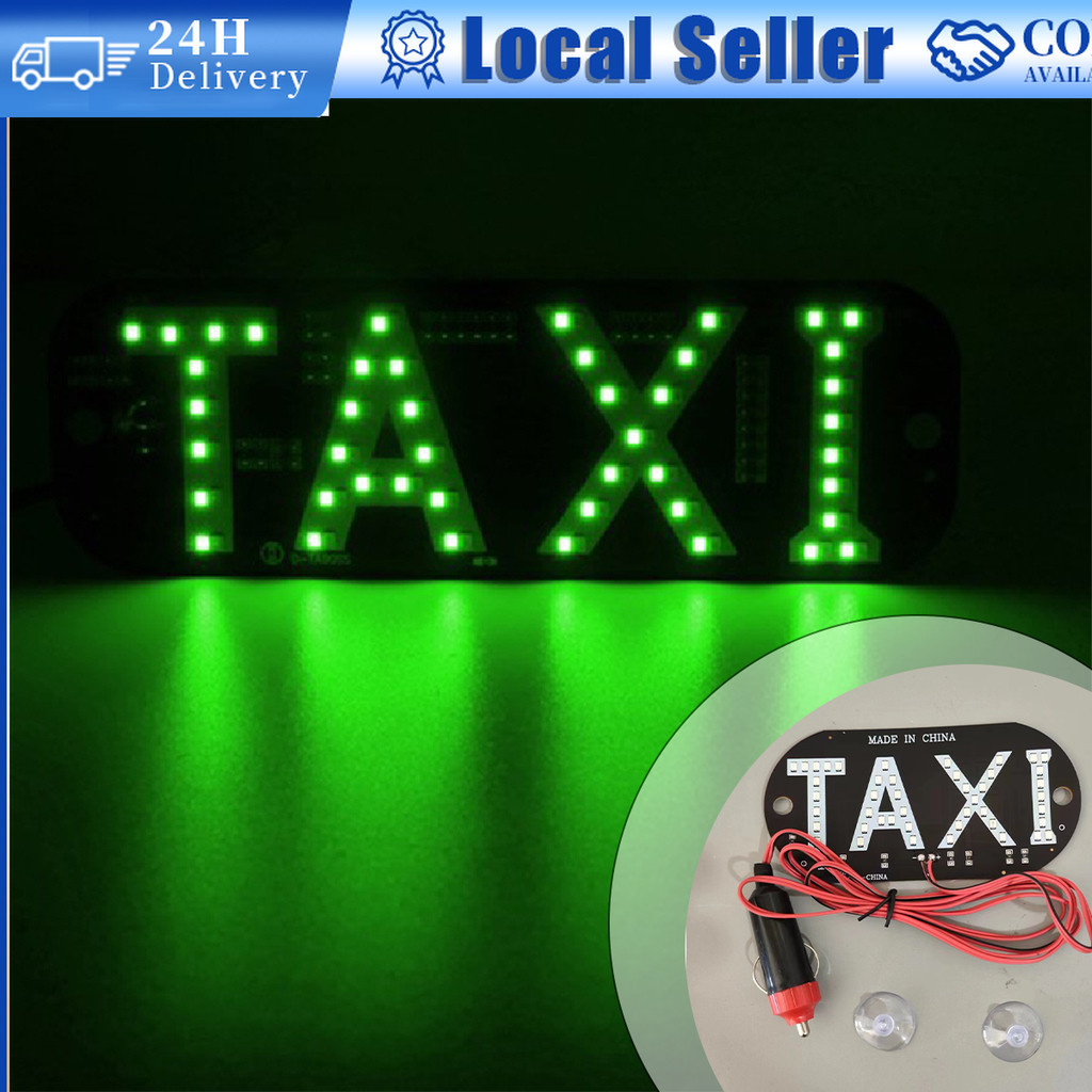Grab LED Taxi Light Panel USB with Switch Car Signal Lamp Green Light ...