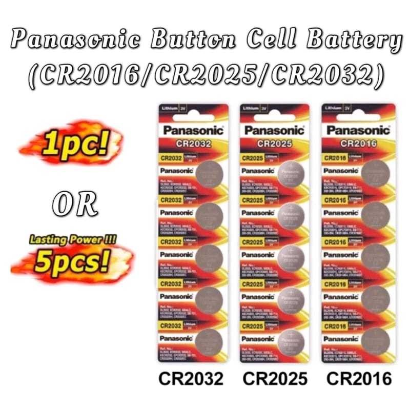 READY STOCK!!! Panasonic Button Cell Battery (CR2016/CR2025/CR2032)-1pcs or 5pcs | Shopee Malaysia