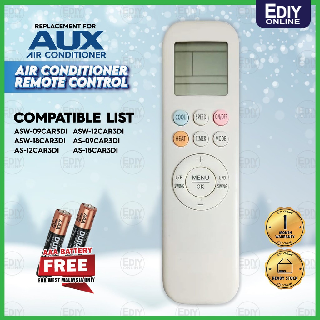 【𝐅𝐑𝐄𝐄 𝐁𝐀𝐓𝐓𝐄𝐑𝐘 𝐀𝐀𝐀𝐗𝟐】Remote Control Replacement For AUX YKR-T/011E ...