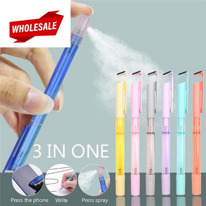 (BC) Creative 3 In 1 Refillable Spray Bottle 0.5mm Black Ink Gel Pen ...