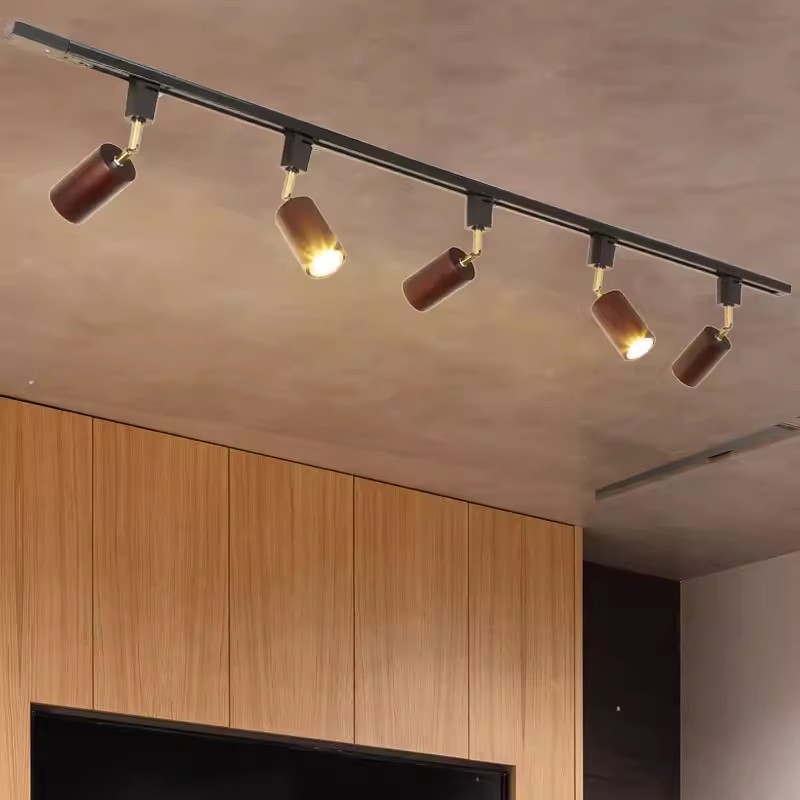 Nordic wooden small spotlight minimalist home living room adjustable ...