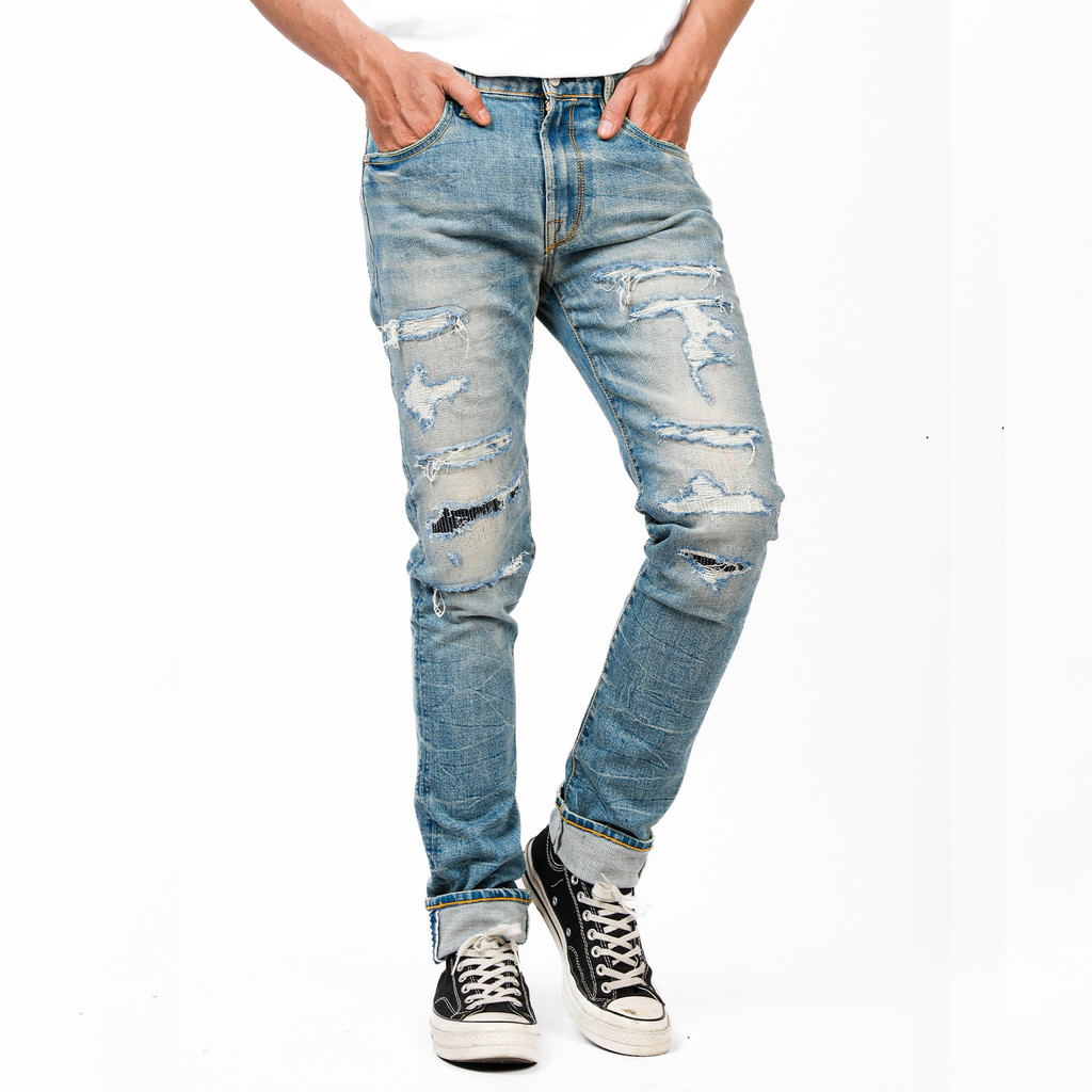 Bespoke Project - Ripped men's jeans 328 Remake | Shopee Malaysia