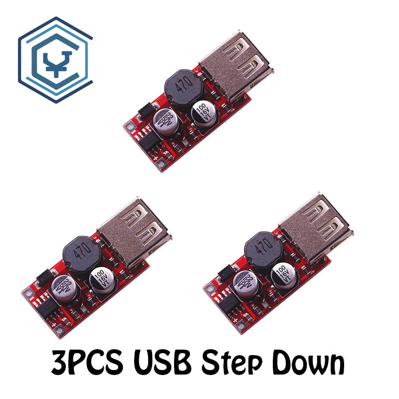 3PCS 3A Output USB Module Diy Electronic Diy Kit Pcb Board 9V/12V/24V ...